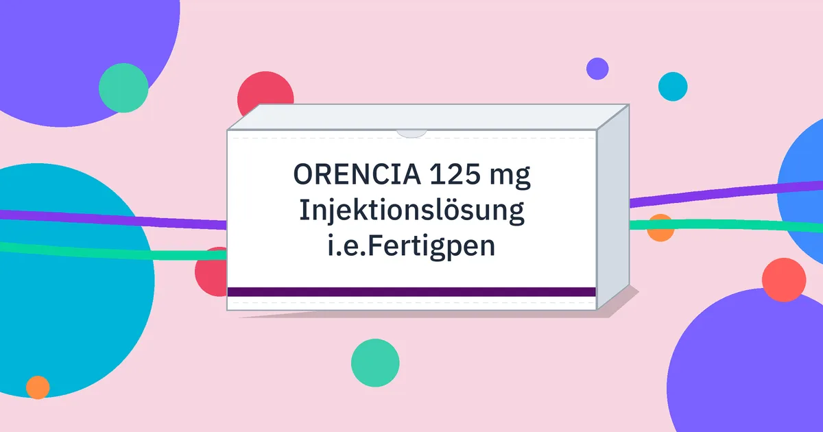 Symbolbild: Packung mit der Aufschrift ORENCIA 125 mg Injektionslösung i.e.Fertigpen (PZN 16010986) – Verfügbarkeit und Bezug in Apotheken in Frankfurt am Main