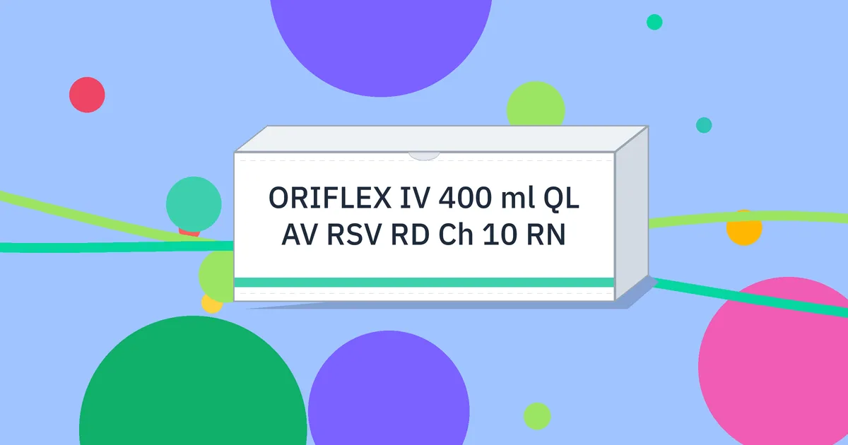 Symbolbild: Packung mit der Aufschrift ORIFLEX IV 400 ml QL AV RSV RD Ch 10 RN (PZN 17486426) – Verfügbarkeit und Bezug in Apotheken in Frankfurt am Main