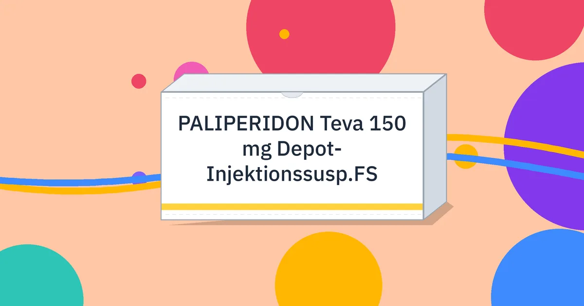 Symbolbild: Packung mit der Aufschrift PALIPERIDON Teva 150 mg Depot-Injektionssusp.FS (PZN 19351127) – Verfügbarkeit und Bezug in Apotheken in Frankfurt am Main
