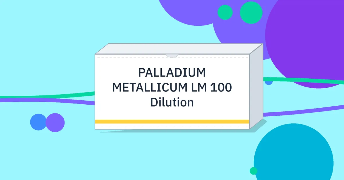 Symbolbild: Packung mit der Aufschrift PALLADIUM METALLICUM LM 100 Dilution (PZN 12975698) – Verfügbarkeit und Bezug in Apotheken in Frankfurt am Main