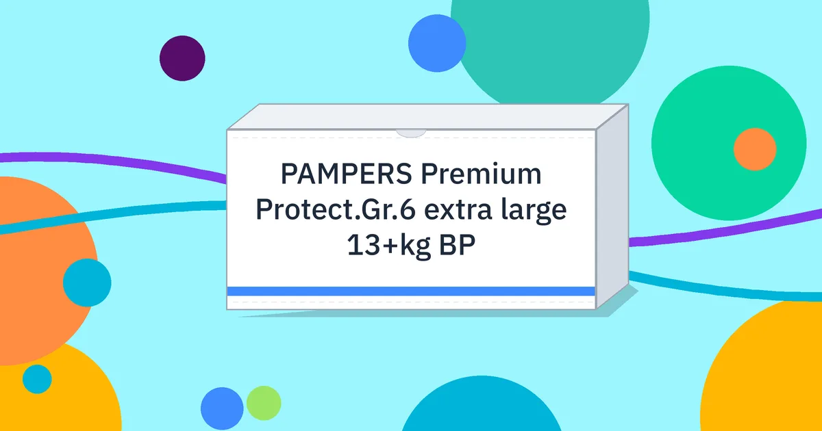 Symbolbild: Packung mit der Aufschrift PAMPERS Premium Protect.Gr.6 extra large 13+kg BP (PZN 19373057) – Verfügbarkeit und Bezug in Apotheken in Frankfurt am Main