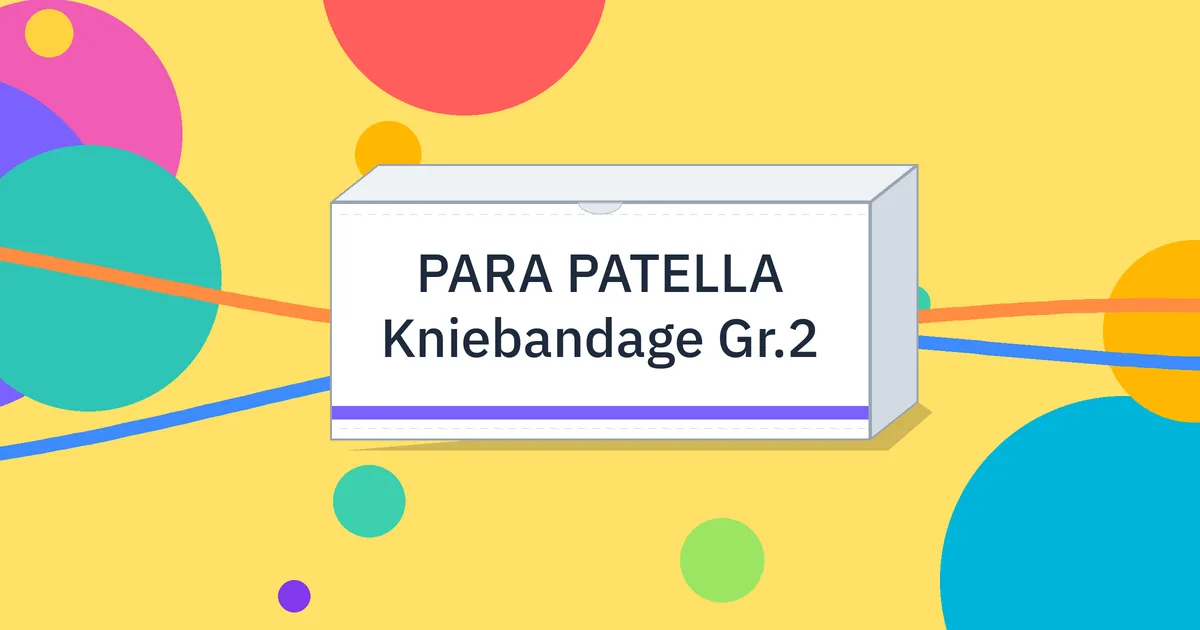 Symbolbild: Packung mit der Aufschrift PARA PATELLA Kniebandage Gr.2 (PZN 03754188) – Verfügbarkeit und Bezug in Apotheken in Frankfurt am Main