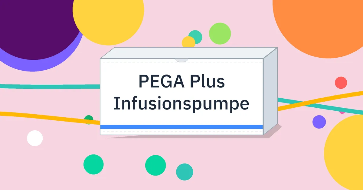 Symbolbild: Packung mit der Aufschrift PEGA Plus Infusionspumpe (PZN 03826924) – Verfügbarkeit und Bezug in Apotheken in Frankfurt am Main