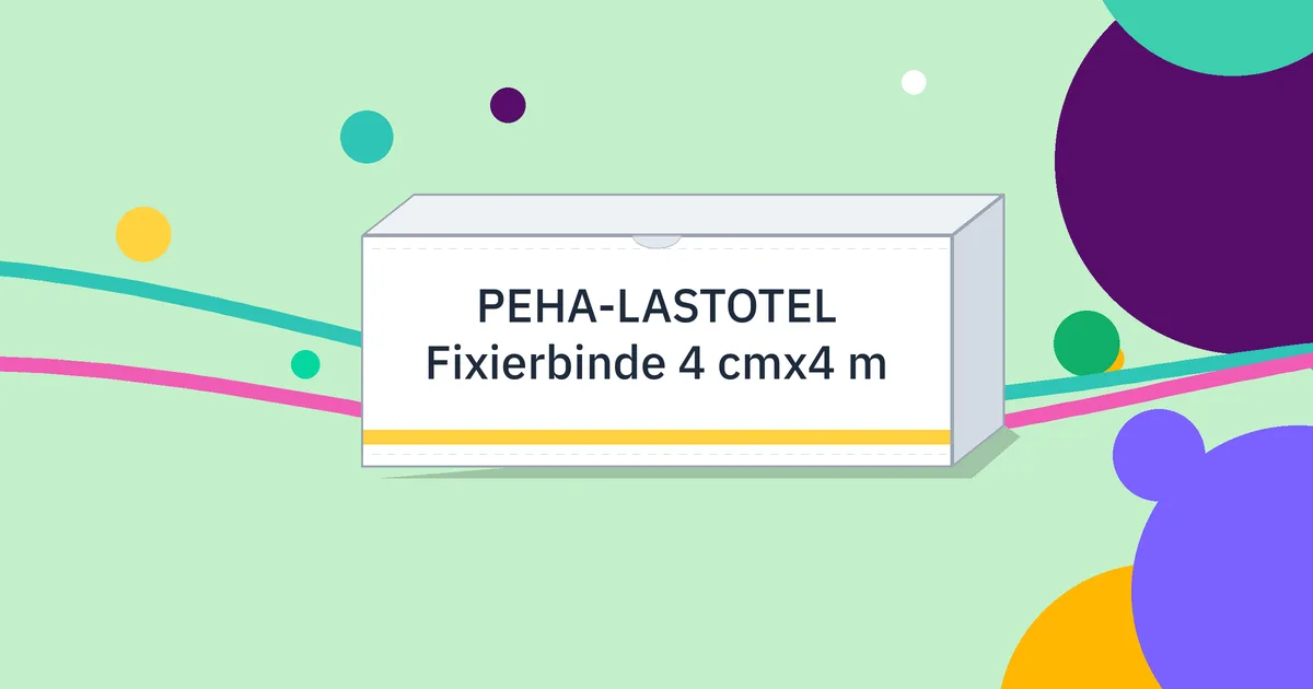 Symbolbild: Packung mit der Aufschrift PEHA-LASTOTEL Fixierbinde 4 cmx4 m (PZN 15878990) – Verfügbarkeit und Bezug in Apotheken in Frankfurt am Main