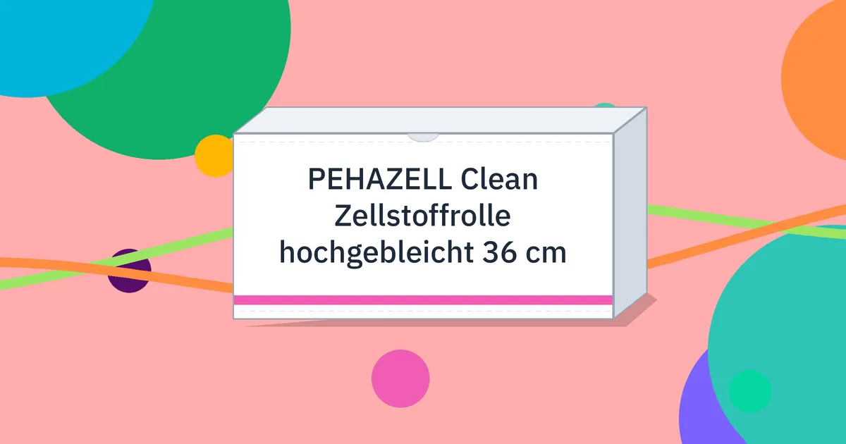 Symbolbild: Packung mit der Aufschrift PEHAZELL Clean Zellstoffrolle hochgebleicht 36 cm (PZN 16382802) – Verfügbarkeit und Bezug in Apotheken in Frankfurt am Main