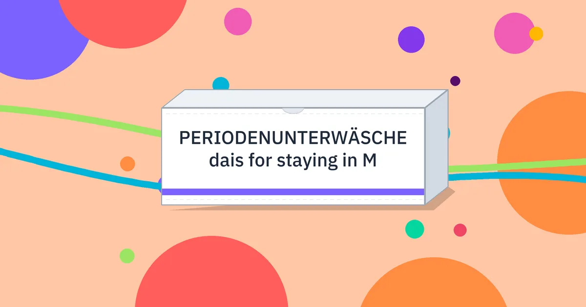 Symbolbild: Packung mit der Aufschrift PERIODENUNTERWÄSCHE dais for staying in M (PZN 18331335) – Verfügbarkeit und Bezug in Apotheken in Frankfurt am Main