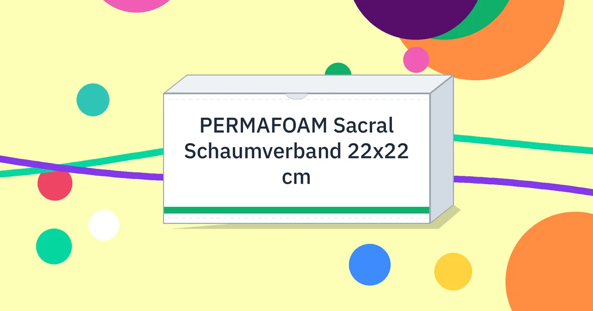 Symbolbild: Packung mit der Aufschrift PERMAFOAM Sacral Schaumverband 22x22 cm (PZN 07244490) – Verfügbarkeit und Bezug in Apotheken in Frankfurt am Main