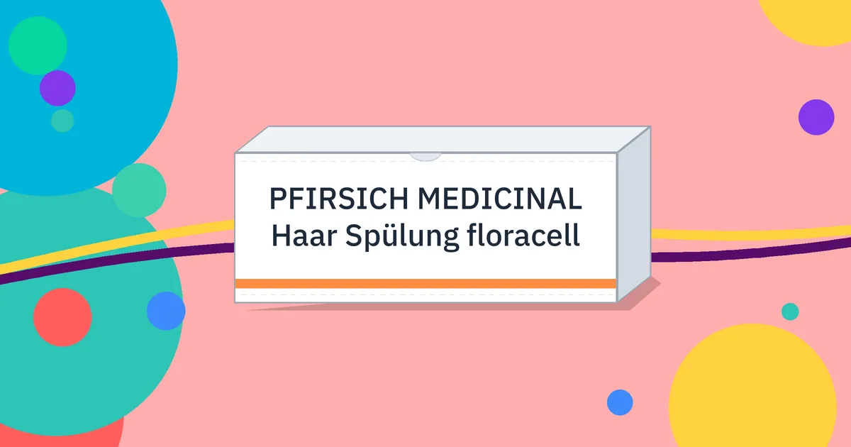 Symbolbild: Packung mit der Aufschrift PFIRSICH MEDICINAL Haar Spülung floracell (PZN 03550824) – Verfügbarkeit und Bezug in Apotheken in Frankfurt am Main