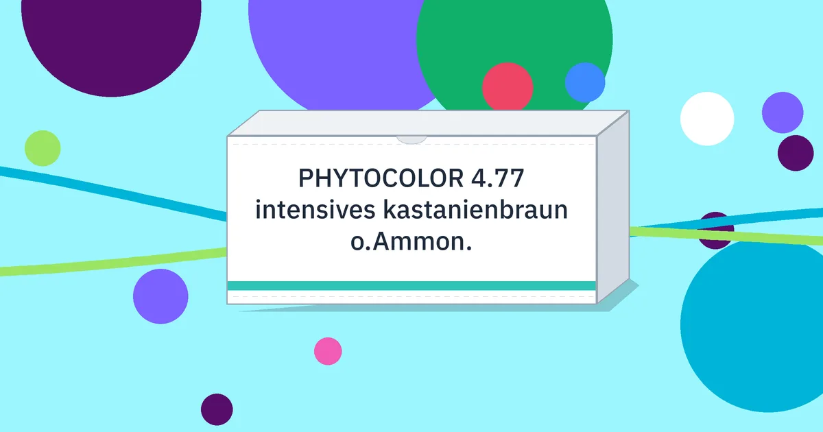 Symbolbild: Packung mit der Aufschrift PHYTOCOLOR 4.77 intensives kastanienbraun o.Ammon. (PZN 14410144) – Verfügbarkeit und Bezug in Apotheken in Frankfurt am Main