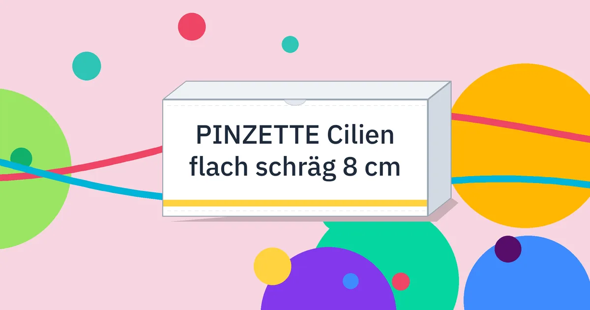 Symbolbild: Packung mit der Aufschrift PINZETTE Cilien flach schräg 8 cm (PZN 01735152) – Verfügbarkeit und Bezug in Apotheken in Frankfurt am Main