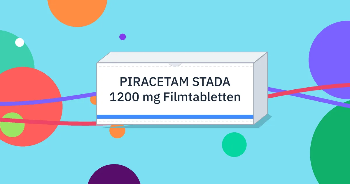 Symbolbild: Packung mit der Aufschrift PIRACETAM STADA 1200 mg Filmtabletten (PZN 00177419) – Verfügbarkeit und Bezug in Apotheken in Frankfurt am Main