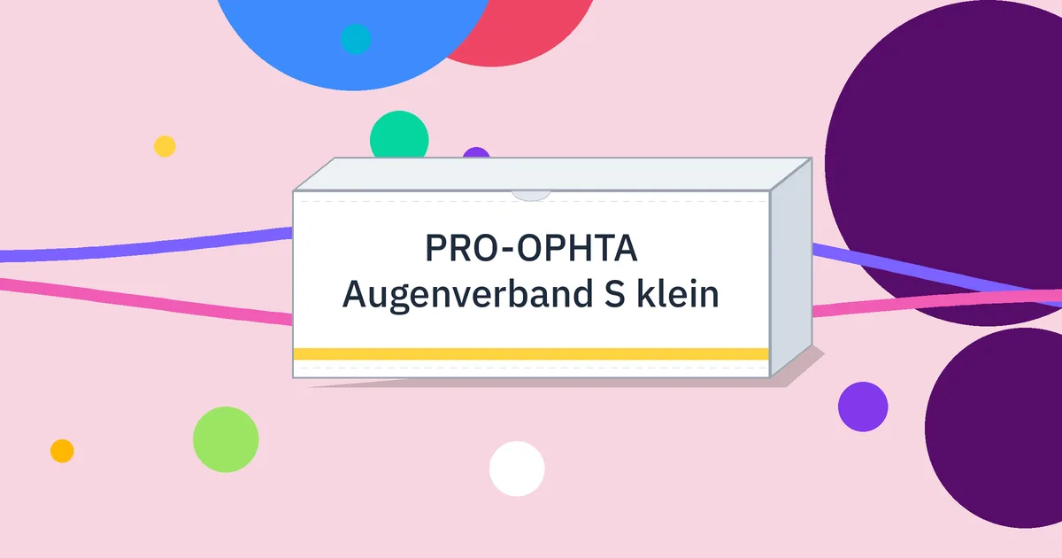 Symbolbild: Packung mit der Aufschrift PRO-OPHTA Augenverband S klein (PZN 15572386) – Verfügbarkeit und Bezug in Apotheken in Frankfurt am Main