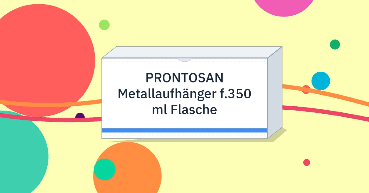 Symbolbild: Packung mit der Aufschrift PRONTOSAN Metallaufhänger f.350 ml Flasche (PZN 05854623) – Verfügbarkeit und Bezug in Apotheken in Frankfurt am Main