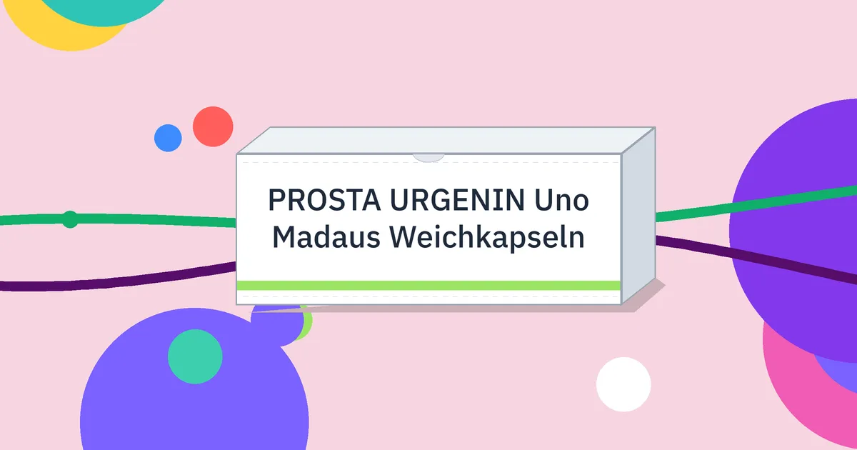 Symbolbild: Packung mit der Aufschrift PROSTA URGENIN Uno Madaus Weichkapseln (PZN 11548250) – Verfügbarkeit und Bezug in Apotheken in Frankfurt am Main