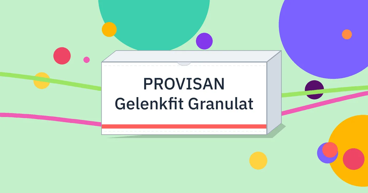 Symbolbild: Packung mit der Aufschrift PROVISAN Gelenkfit Granulat (PZN 07277331) – Verfügbarkeit und Bezug in Apotheken in Frankfurt am Main