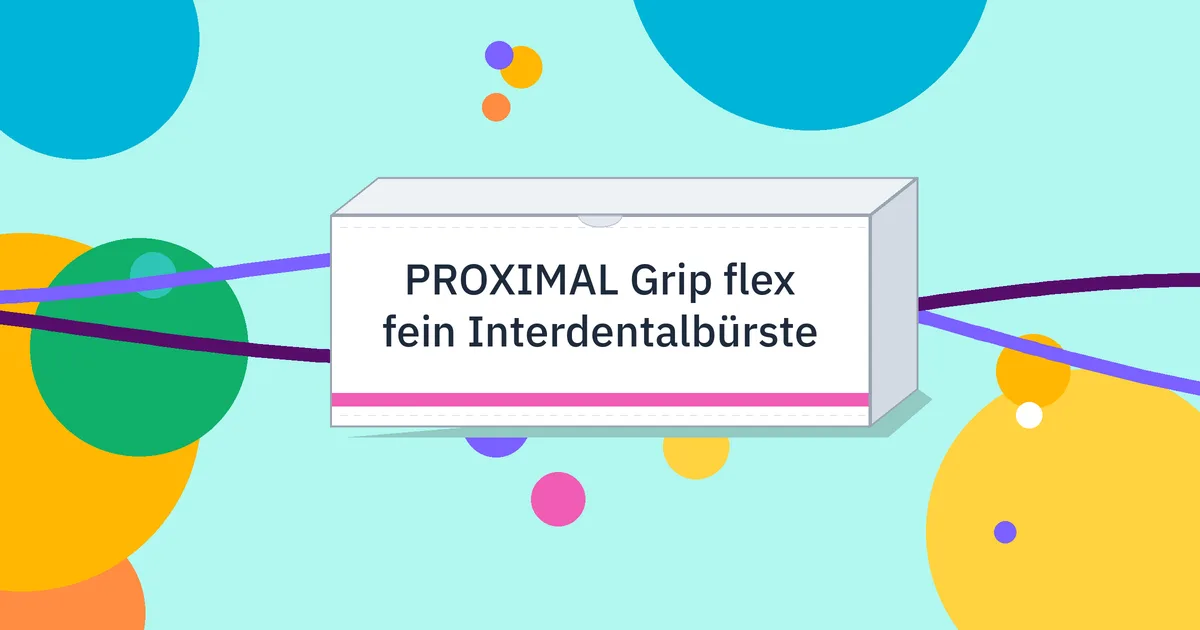 Symbolbild: Packung mit der Aufschrift PROXIMAL Grip flex fein Interdentalbürste (PZN 06809754) – Verfügbarkeit und Bezug in Apotheken in Frankfurt am Main