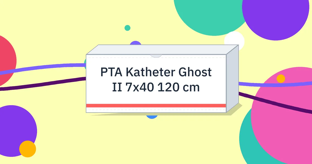 Symbolbild: Packung mit der Aufschrift PTA Katheter Ghost II 7x40 120 cm (PZN 00107353) – Verfügbarkeit und Bezug in Apotheken in Frankfurt am Main