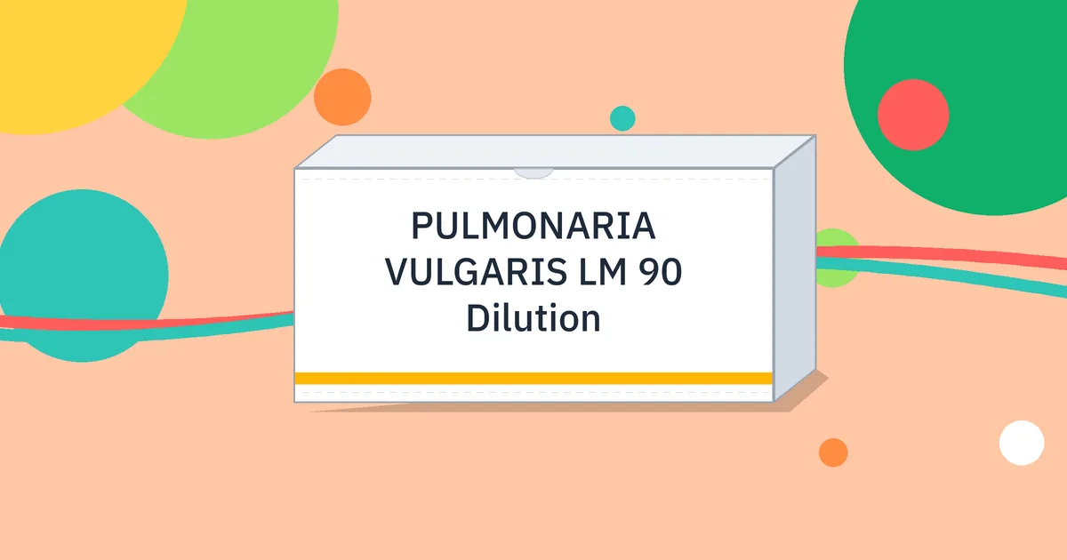 Symbolbild: Packung mit der Aufschrift PULMONARIA VULGARIS LM 90 Dilution (PZN 13671115) – Verfügbarkeit und Bezug in Apotheken in Frankfurt am Main
