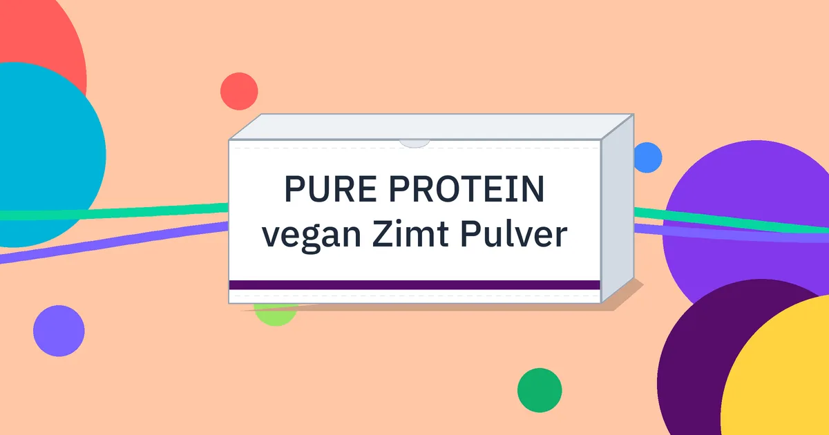 Symbolbild: Packung mit der Aufschrift PURE PROTEIN vegan Zimt Pulver (PZN 18679334) – Verfügbarkeit und Bezug in Apotheken in Frankfurt am Main