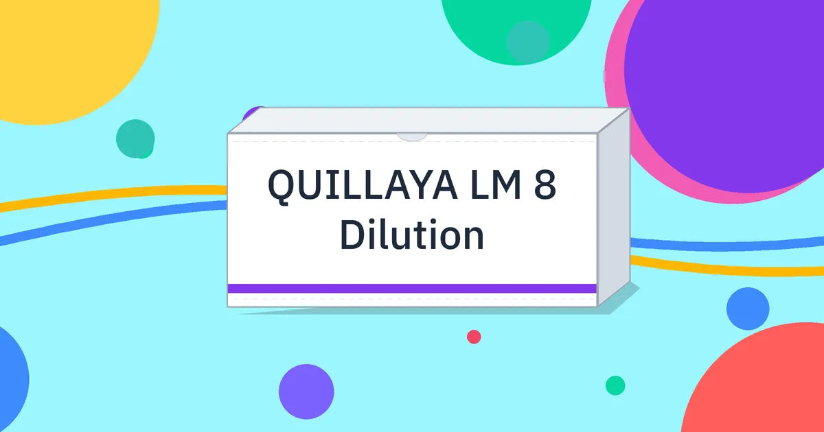 Symbolbild: Packung mit der Aufschrift QUILLAYA LM 8 Dilution (PZN 13674987) – Verfügbarkeit und Bezug in Apotheken in Frankfurt am Main