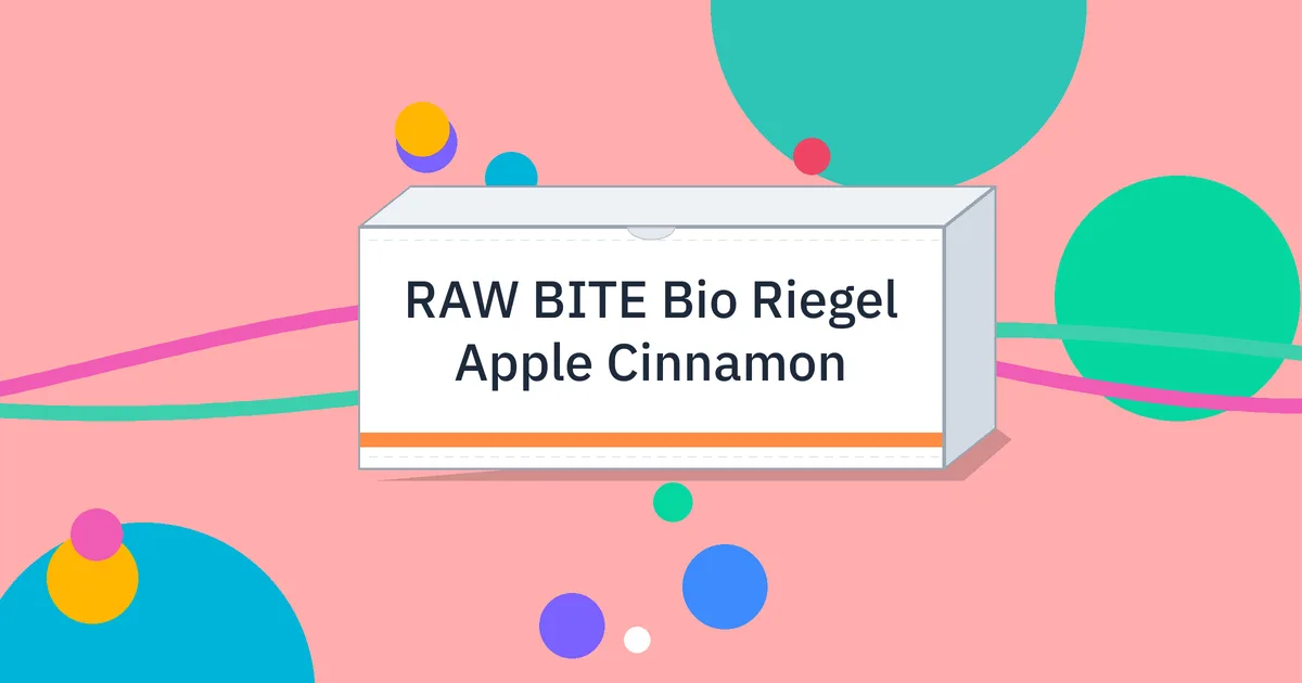Symbolbild: Packung mit der Aufschrift RAW BITE Bio Riegel Apple Cinnamon (PZN 14337074) – Verfügbarkeit und Bezug in Apotheken in Frankfurt am Main