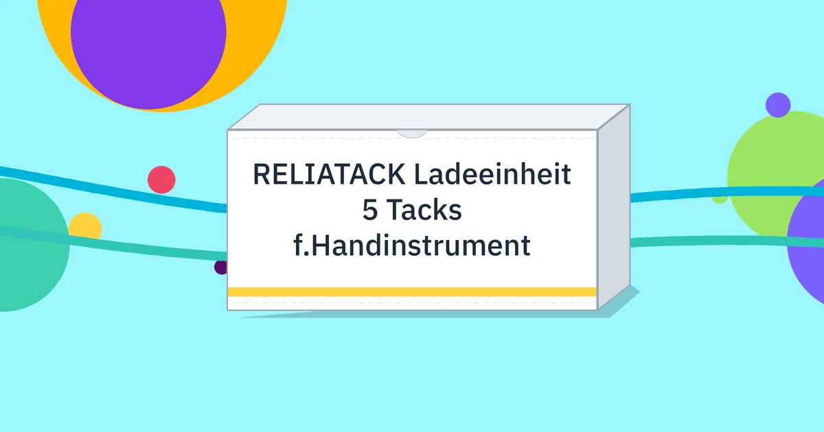 Symbolbild: Packung mit der Aufschrift RELIATACK Ladeeinheit 5 Tacks f.Handinstrument (PZN 12571759) – Verfügbarkeit und Bezug in Apotheken in Frankfurt am Main