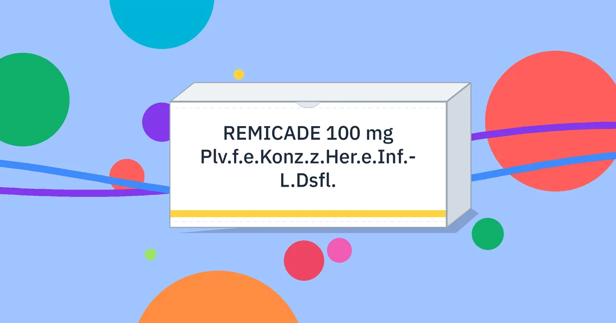 Symbolbild: Packung mit der Aufschrift REMICADE 100 mg Plv.f.e.Konz.z.Her.e.Inf.-L.Dsfl. (PZN 07796404) – Verfügbarkeit und Bezug in Apotheken in Frankfurt am Main