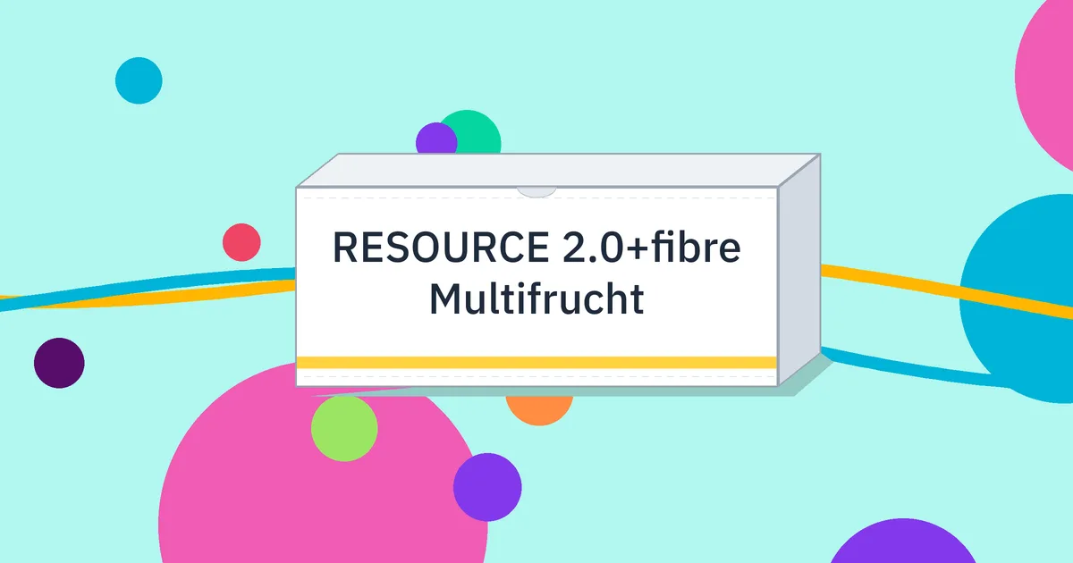 Symbolbild: Packung mit der Aufschrift RESOURCE 2.0+fibre Multifrucht (PZN 01104090) – Verfügbarkeit und Bezug in Apotheken in Frankfurt am Main