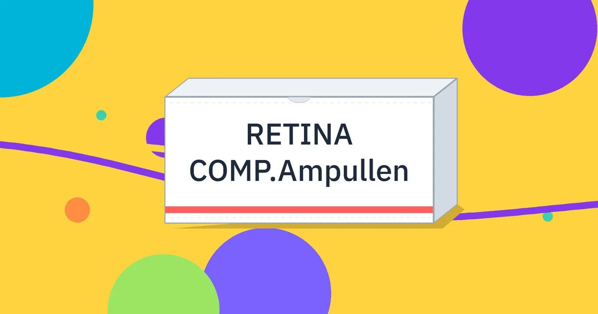 Symbolbild: Packung mit der Aufschrift RETINA COMP.Ampullen (PZN 02086684) – Verfügbarkeit und Bezug in Apotheken in Frankfurt am Main