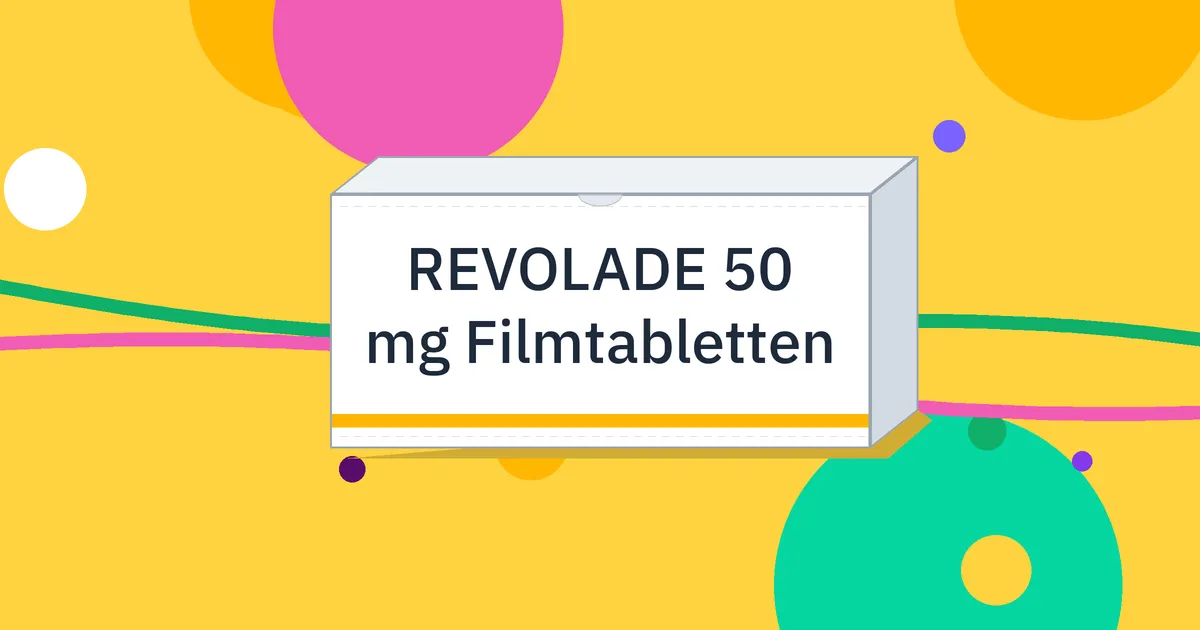 Symbolbild: Packung mit der Aufschrift REVOLADE 50 mg Filmtabletten (PZN 16502330) – Verfügbarkeit und Bezug in Apotheken in Frankfurt am Main
