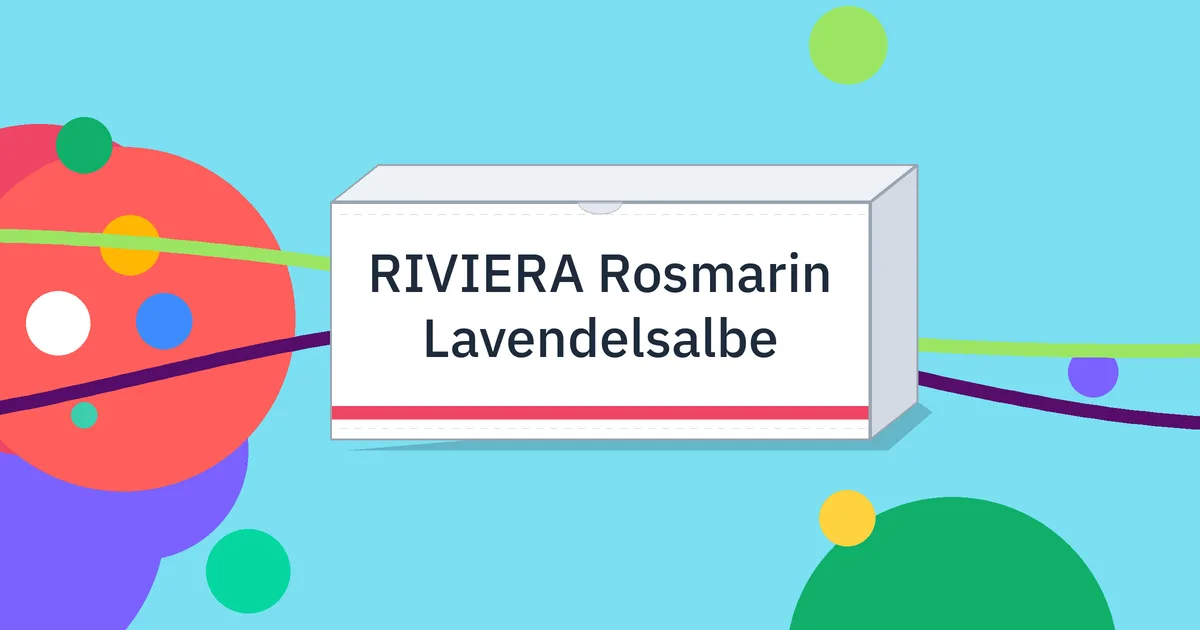 Symbolbild: Packung mit der Aufschrift RIVIERA Rosmarin Lavendelsalbe (PZN 10000863) – Verfügbarkeit und Bezug in Apotheken in Frankfurt am Main