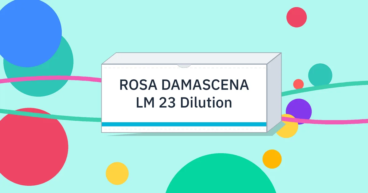 Symbolbild: Packung mit der Aufschrift ROSA DAMASCENA LM 23 Dilution (PZN 13056410) – Verfügbarkeit und Bezug in Apotheken in Frankfurt am Main