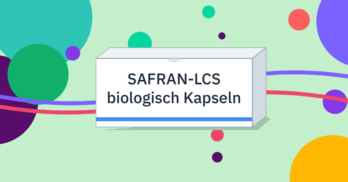 Symbolbild: Packung mit der Aufschrift SAFRAN-LCS biologisch Kapseln (PZN 17965724) – Verfügbarkeit und Bezug in Apotheken in Frankfurt am Main
