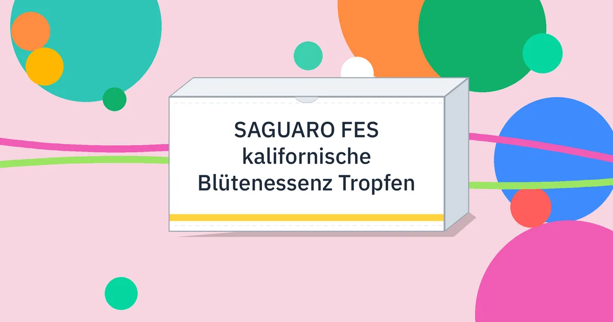 Symbolbild: Packung mit der Aufschrift SAGUARO FES kalifornische Blütenessenz Tropfen (PZN 09173860) – Verfügbarkeit und Bezug in Apotheken in Frankfurt am Main
