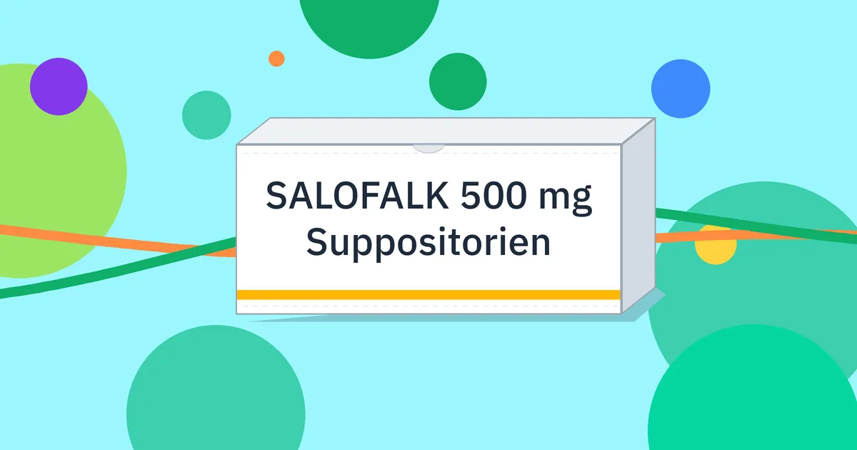 Symbolbild: Packung mit der Aufschrift SALOFALK 500 mg Suppositorien (PZN 04656513) – Verfügbarkeit und Bezug in Apotheken in Frankfurt am Main