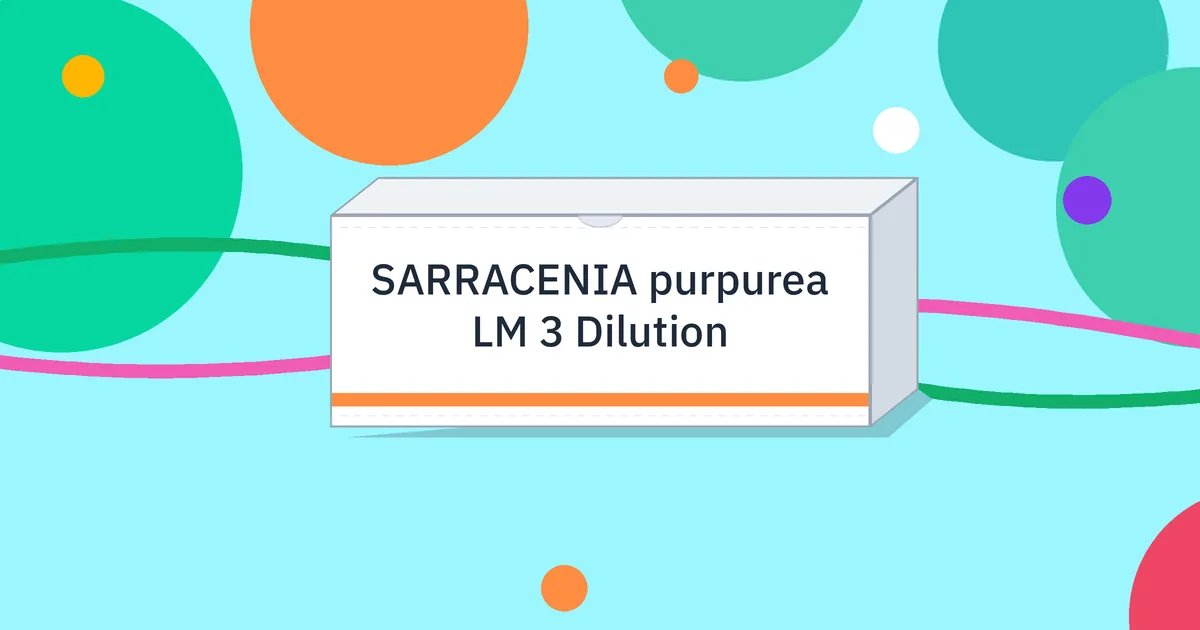 Symbolbild: Packung mit der Aufschrift SARRACENIA purpurea LM 3 Dilution (PZN 13182528) – Verfügbarkeit und Bezug in Apotheken in Frankfurt am Main