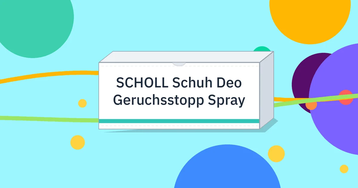 Symbolbild: Packung mit der Aufschrift SCHOLL Schuh Deo Geruchsstopp Spray (PZN 11136151) – Verfügbarkeit und Bezug in Apotheken in Frankfurt am Main
