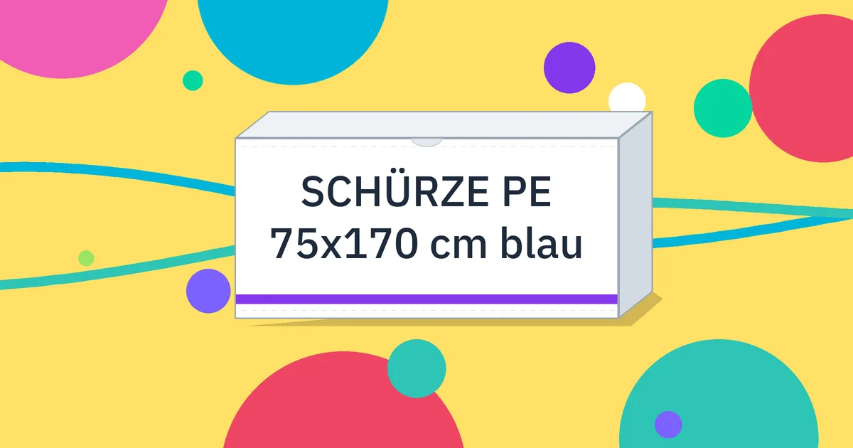 Symbolbild: Packung mit der Aufschrift SCHÜRZE PE 75x170 cm blau (PZN 07601062) – Verfügbarkeit und Bezug in Apotheken in Frankfurt am Main