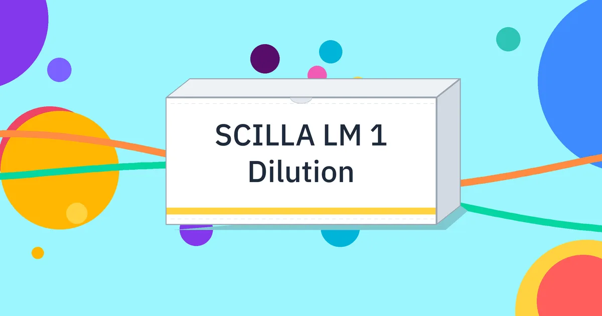 Symbolbild: Packung mit der Aufschrift SCILLA LM 1 Dilution (PZN 13183870) – Verfügbarkeit und Bezug in Apotheken in Frankfurt am Main