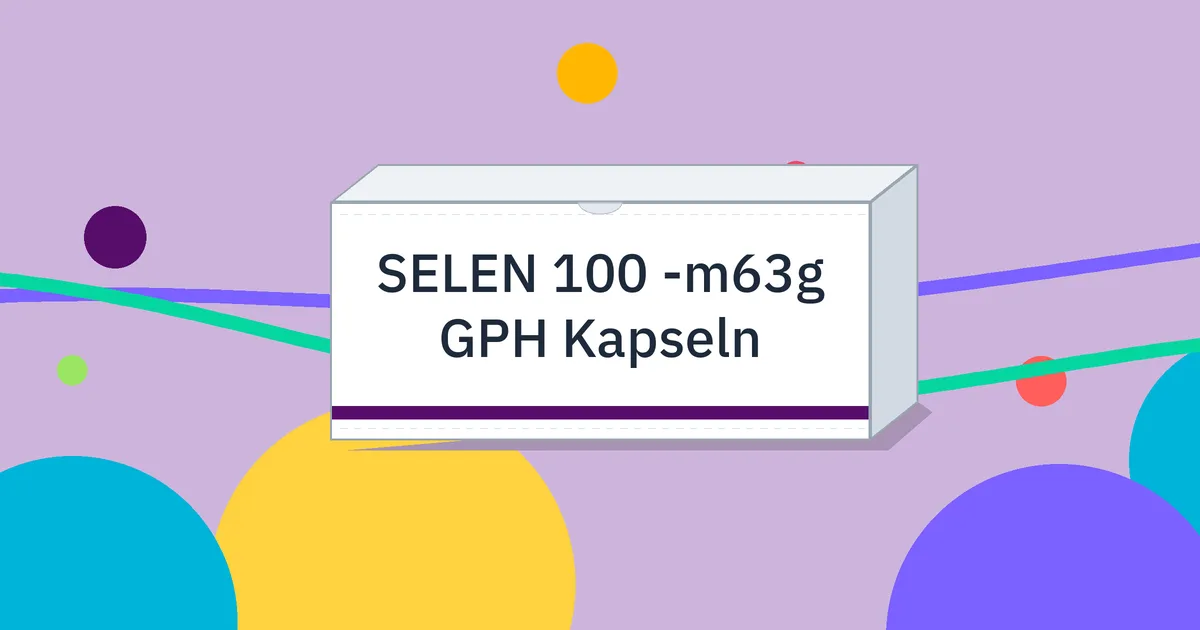 Symbolbild: Packung mit der Aufschrift SELEN 100 -m63g GPH Kapseln (PZN 00557820) – Verfügbarkeit und Bezug in Apotheken in Frankfurt am Main