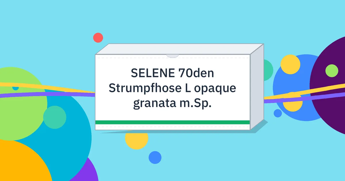Symbolbild: Packung mit der Aufschrift SELENE 70den Strumpfhose L opaque granata m.Sp. (PZN 16173895) – Verfügbarkeit und Bezug in Apotheken in Frankfurt am Main