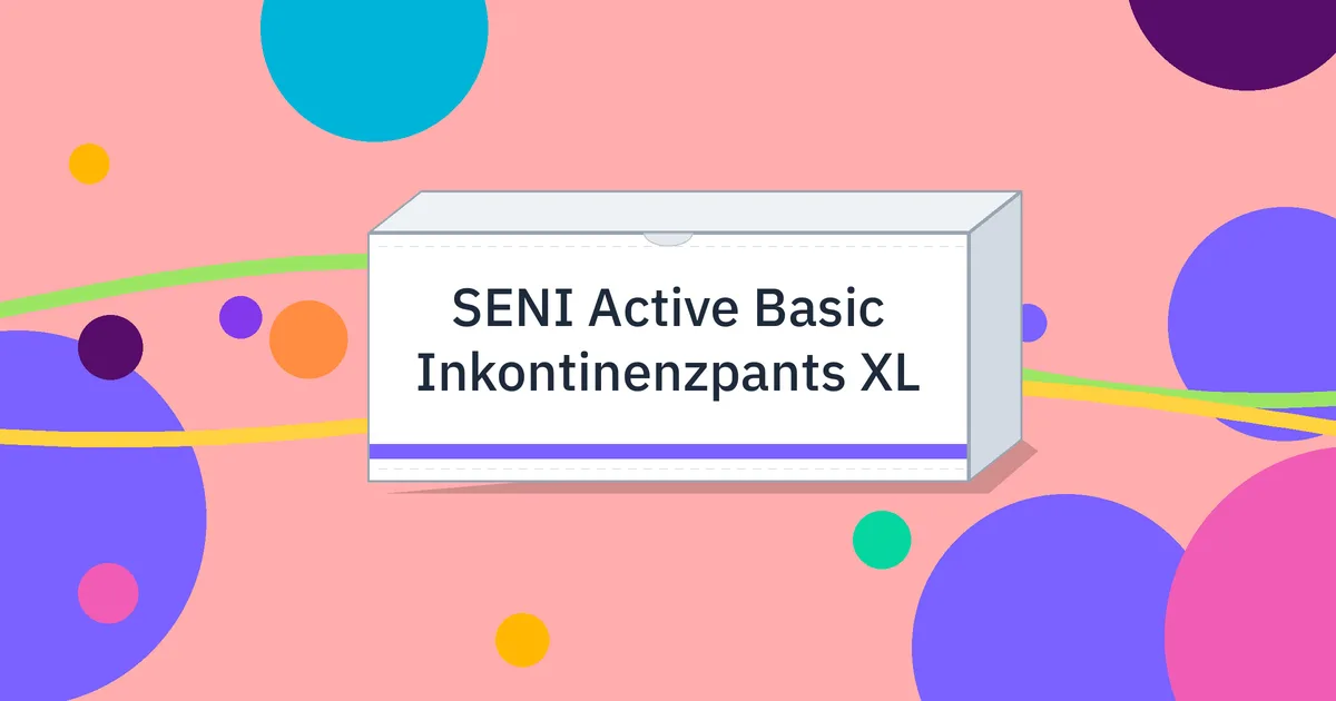 Symbolbild: Packung mit der Aufschrift SENI Active Basic Inkontinenzpants XL (PZN 20347119) – Verfügbarkeit und Bezug in Apotheken in Frankfurt am Main