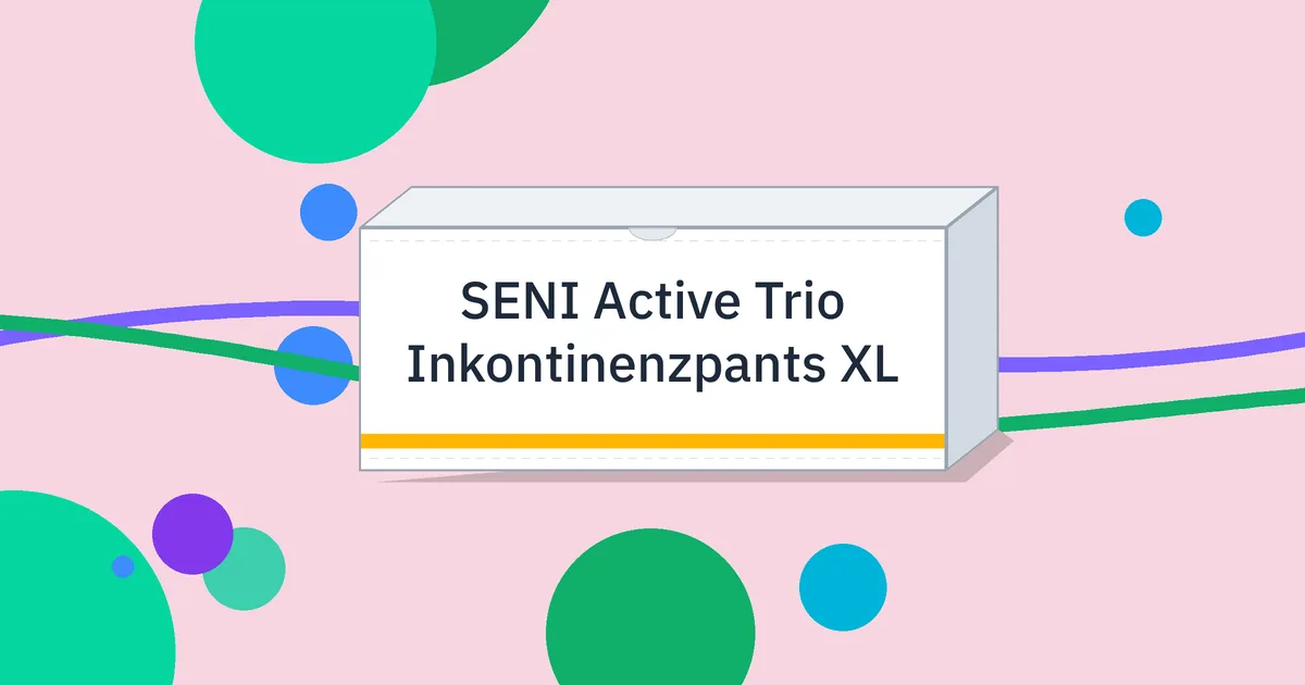 Symbolbild: Packung mit der Aufschrift SENI Active Trio Inkontinenzpants XL (PZN 18255947) – Verfügbarkeit und Bezug in Apotheken in Frankfurt am Main