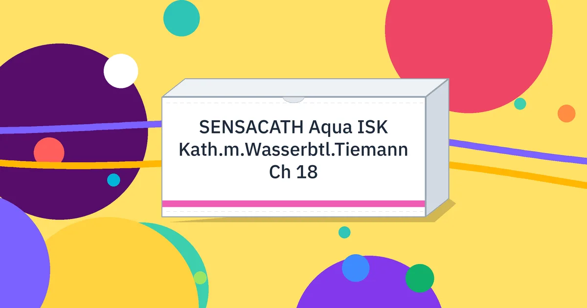 Symbolbild: Packung mit der Aufschrift SENSACATH Aqua ISK Kath.m.Wasserbtl.Tiemann Ch 18 (PZN 19855997) – Verfügbarkeit und Bezug in Apotheken in Frankfurt am Main