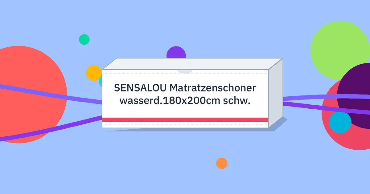 Symbolbild: Packung mit der Aufschrift SENSALOU Matratzenschoner wasserd.180x200cm schw. (PZN 20739606) – Verfügbarkeit und Bezug in Apotheken in Frankfurt am Main