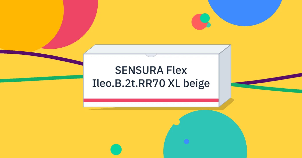 Symbolbild: Packung mit der Aufschrift SENSURA Flex Ileo.B.2t.RR70 XL beige (PZN 03116915) – Verfügbarkeit und Bezug in Apotheken in Frankfurt am Main
