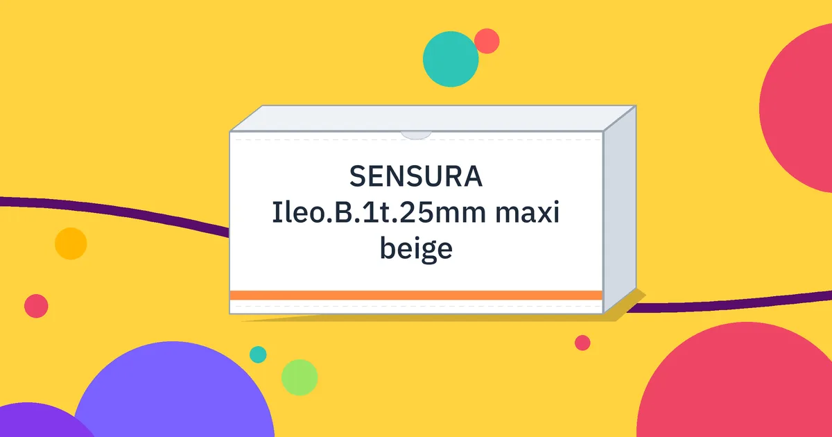Symbolbild: Packung mit der Aufschrift SENSURA Ileo.B.1t.25mm maxi beige (PZN 03030013) – Verfügbarkeit und Bezug in Apotheken in Frankfurt am Main