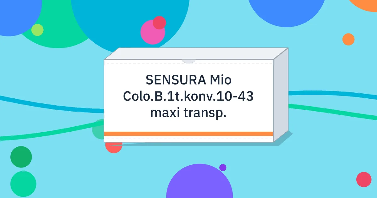 Symbolbild: Packung mit der Aufschrift SENSURA Mio Colo.B.1t.konv.10-43 maxi transp. (PZN 11099042) – Verfügbarkeit und Bezug in Apotheken in Frankfurt am Main