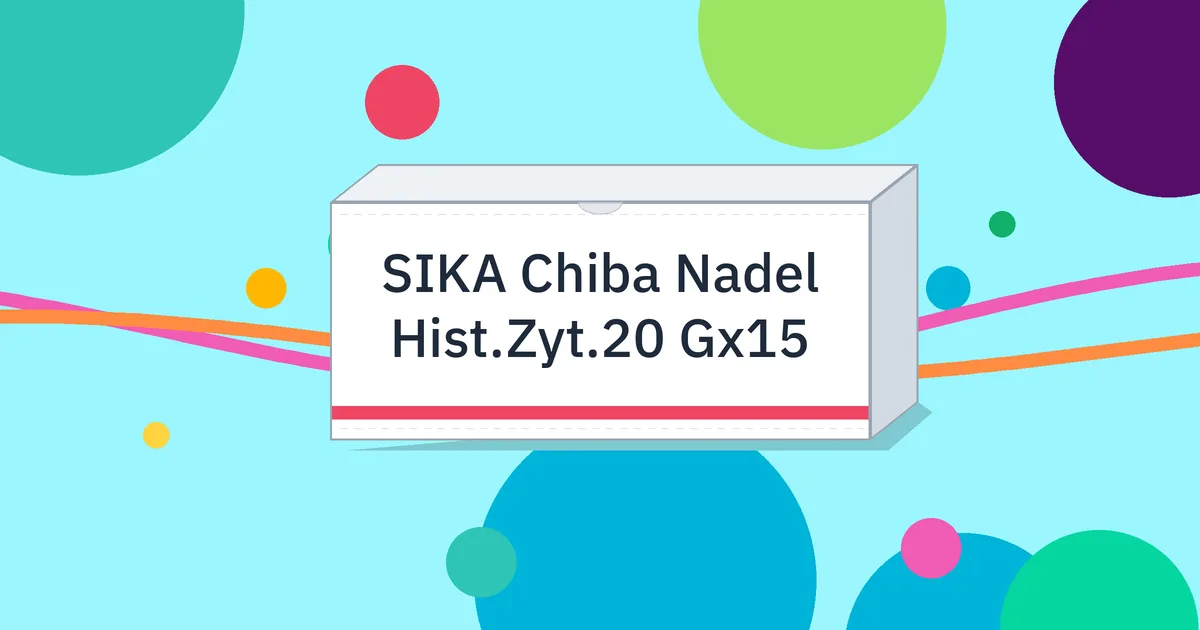 Symbolbild: Packung mit der Aufschrift SIKA Chiba Nadel Hist.Zyt.20 Gx15 (PZN 04164371) – Verfügbarkeit und Bezug in Apotheken in Frankfurt am Main