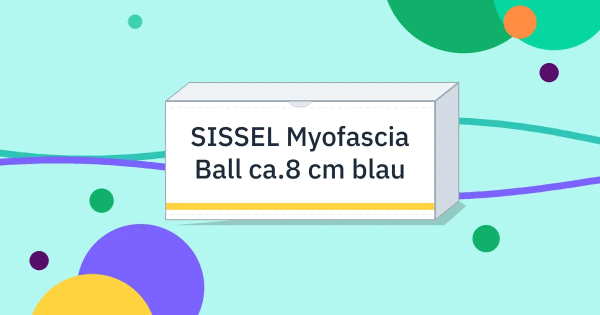 Symbolbild: Packung mit der Aufschrift SISSEL Myofascia Ball ca.8 cm blau (PZN 13929915) – Verfügbarkeit und Bezug in Apotheken in Frankfurt am Main